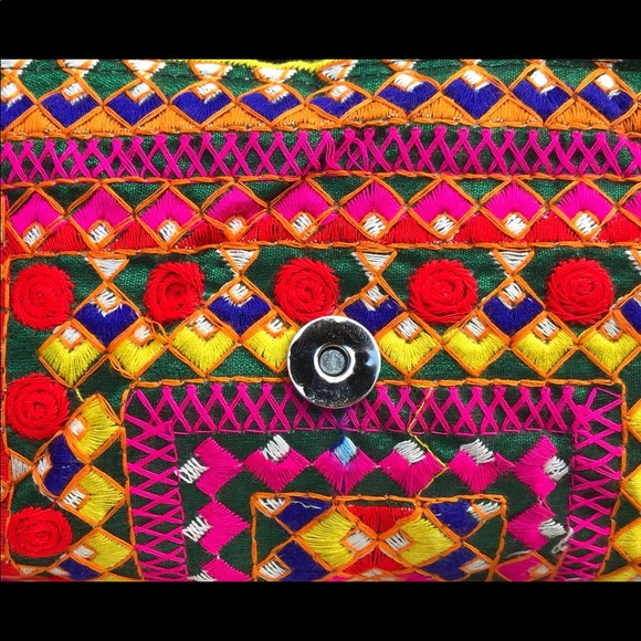 Bags | Bohemian Colorful Hand Embroidered Gujarati Bag | Poshmark